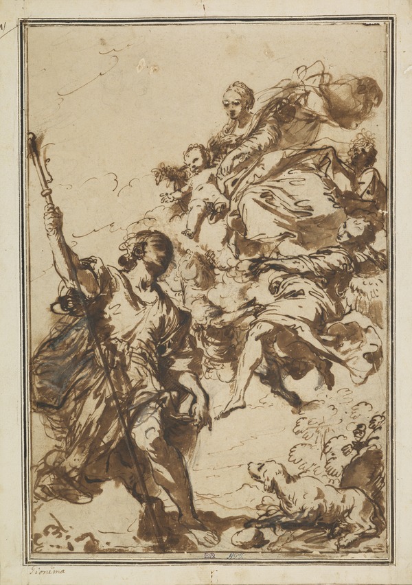 The Madonna and Child Appearing to Saint Roch by Antonio Gionima ...