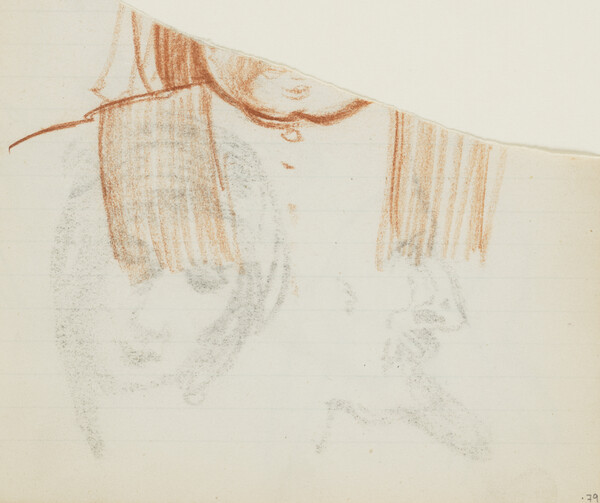 Ripped drawing of a face - only chin and shoulders now visible by ...