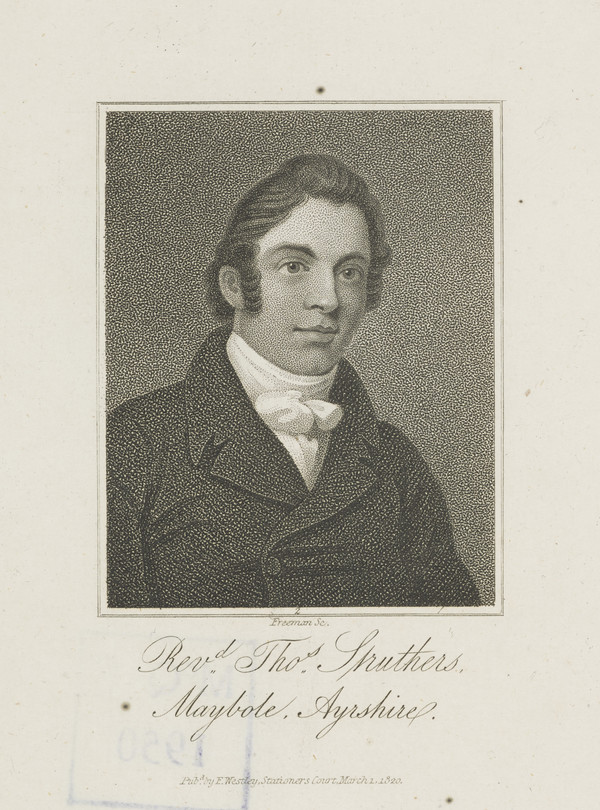 Rev. Thomas Struthers, active 1819 - 1836. MInister at Maybole ...