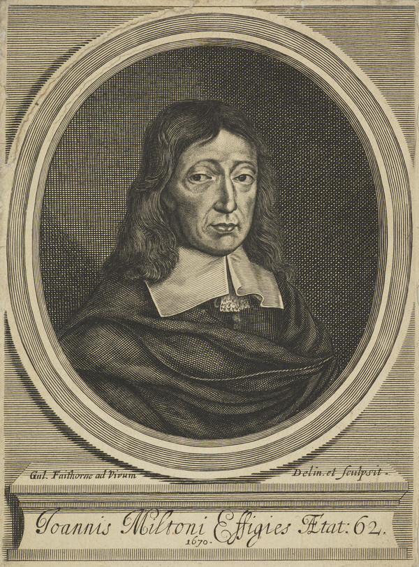 John Milton, 1608 - 1674. Poet and scholar by William Faithorne ...