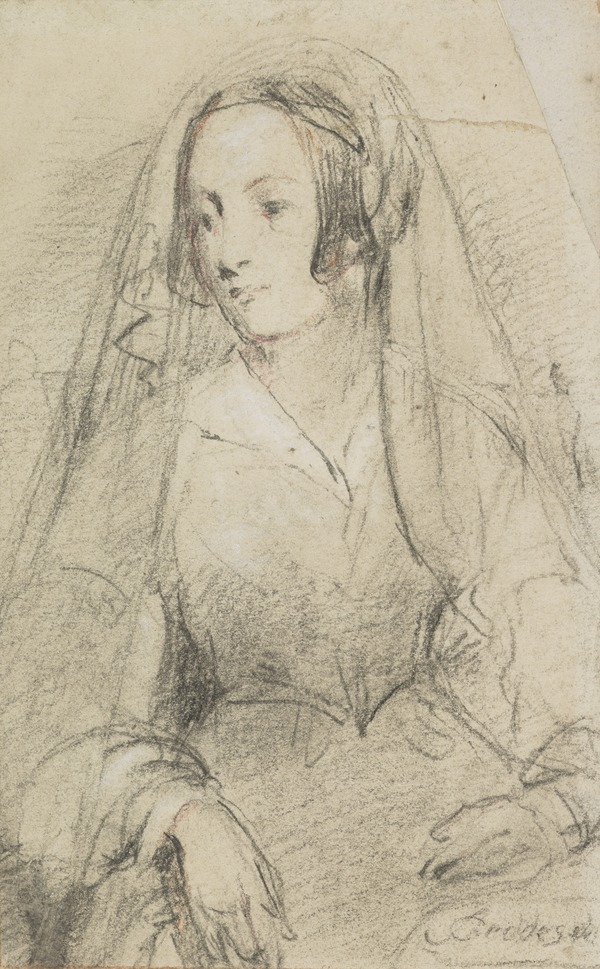 Portrait Study of a Lady Seated (Half-Length, Three-Quarter View to the ...