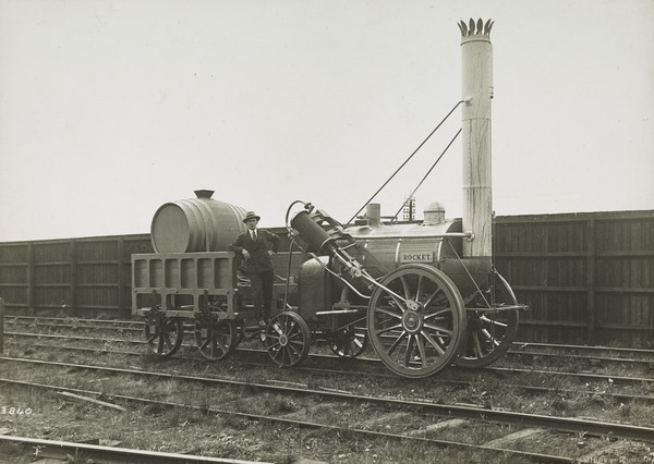 The First Steam Engine - Stephenson's Rocket by William Haig Parry ...