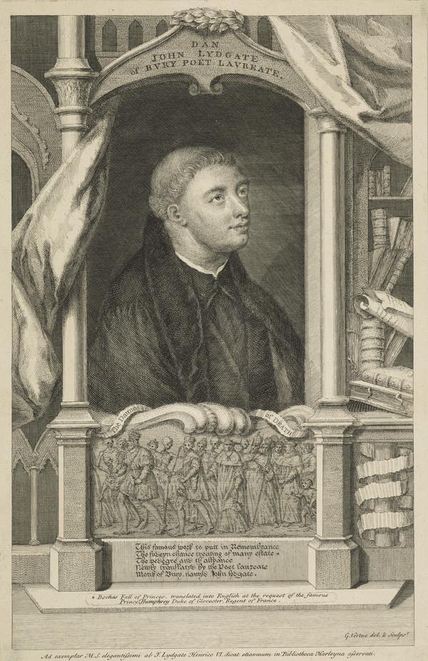 John Lydgate, c 1370 - c 1451. Benedictine; poet by George Vertue ...