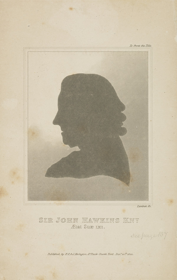 Sir John Hawkins, 1719 - 1789. Author of the History of Music by ...