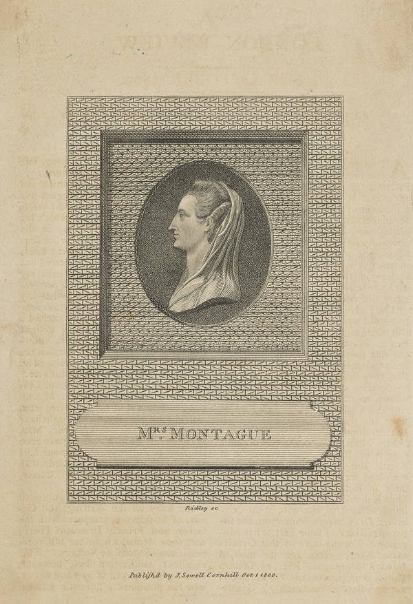 Elizabeth (Robinson) Montagu, 1720 - 1800. Writer and 'Blue-stocking ...