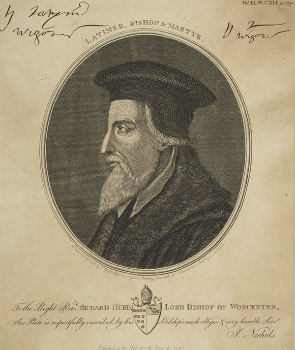 Hugh Latimer, c 1485 - 1555. Bishop of Worcester; Protestant martyr by ...