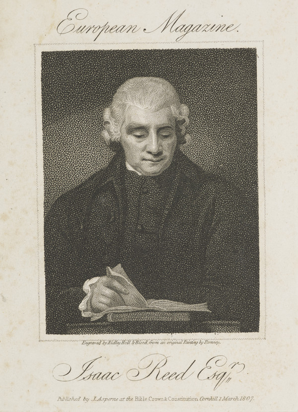Isaac Reed, 1742 - 1807. Critic by Ridley, Holl and Blood | National ...