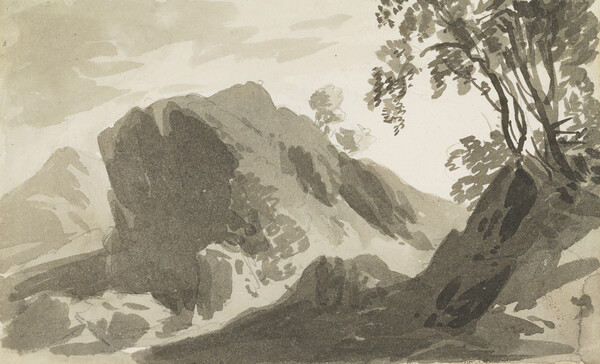 Highland Landscape [Verso: Compositional Sketch for a Highland ...