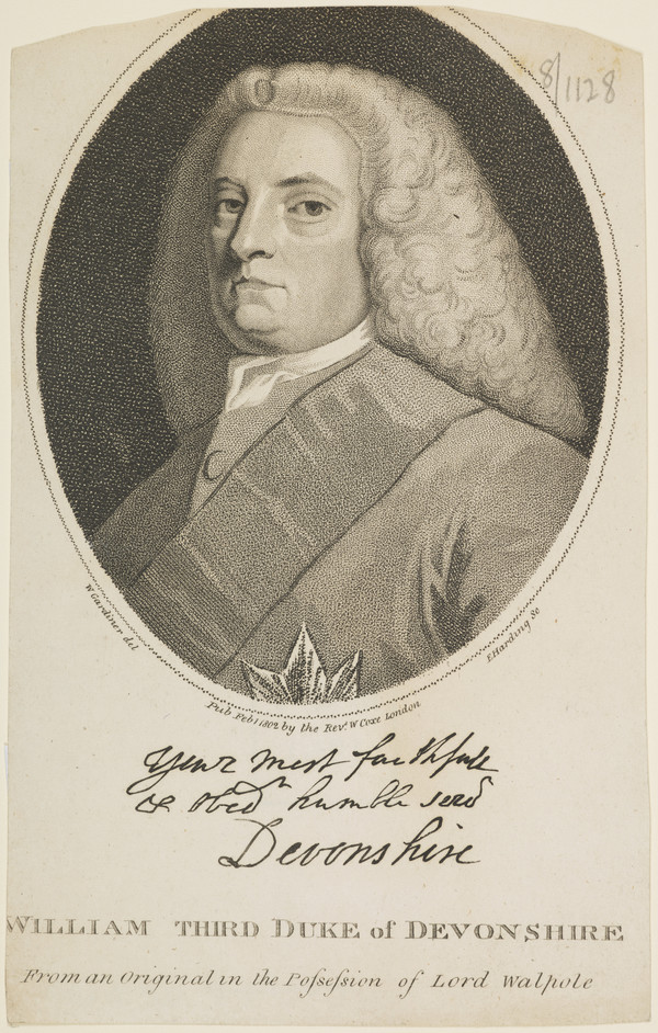 William Cavendish, 3rd Duke of Devonshire, 1698 - 1755. Lord Lieutenant ...