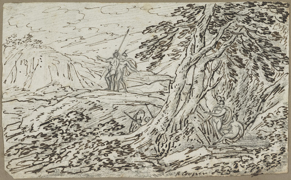 Two Warriors and Two Nymphs in a Landscape by Richard Cooper | National ...