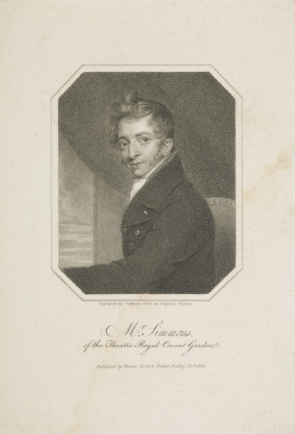 Samuel Simmons, about 1773 - 1819. Actor at the Theatre Royal Covent ...