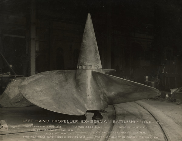 Left hand propeller ex-German battleship "Tirpitz" by W. Ralston Ltd ...