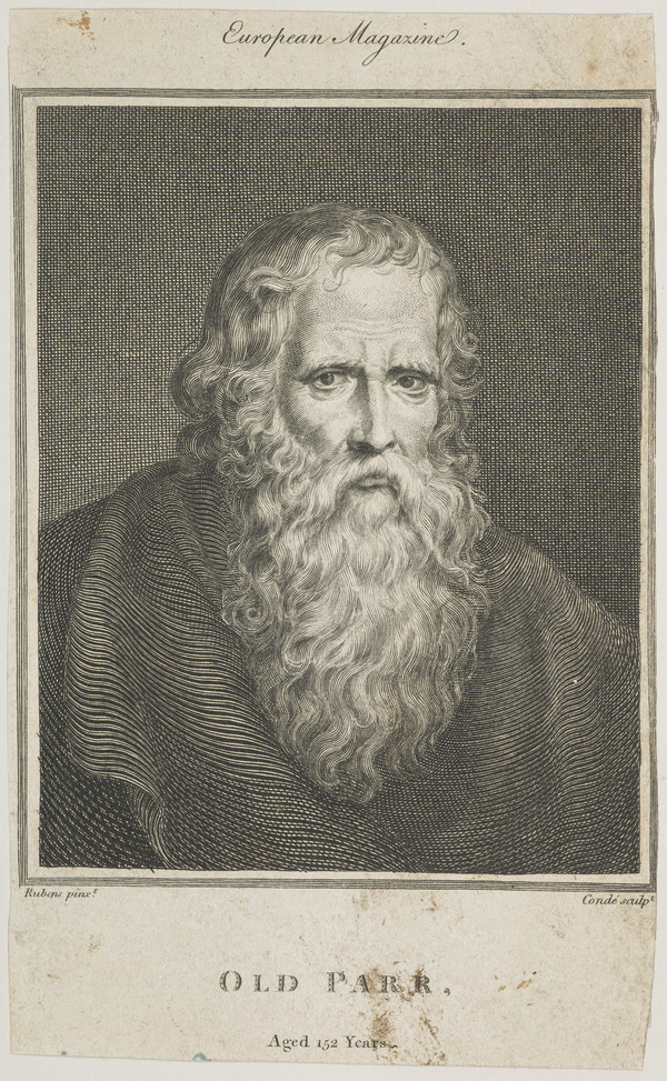 Thomas Parr, c 1483 - 1635. ('Old Parr'). Centenarian by John Conde ...