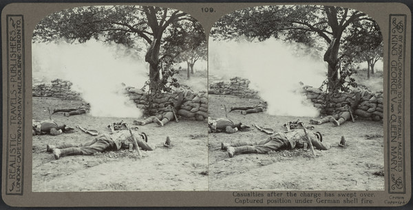 Casualties after the charge has swept over Captured position under ...