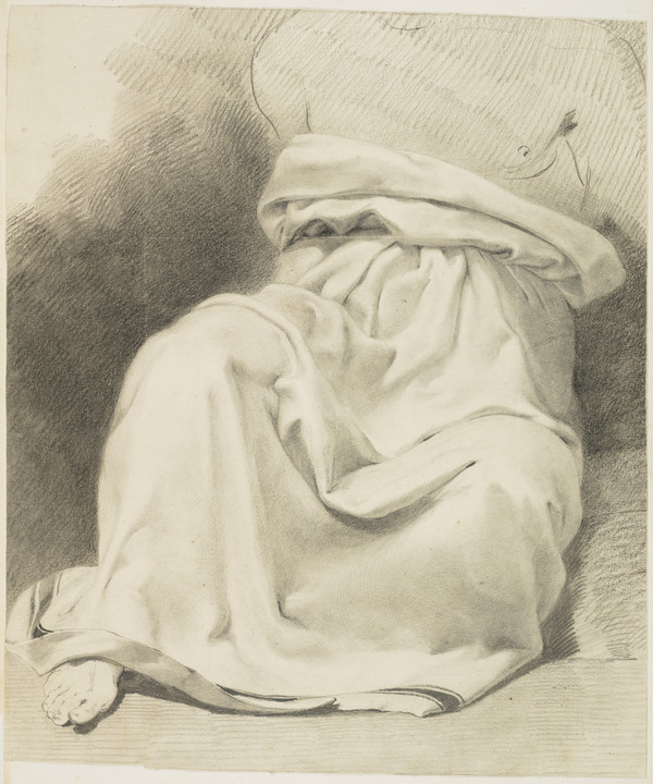 Academic Drawing of a Draped Figure. Study for the Painting 'Comforting ...
