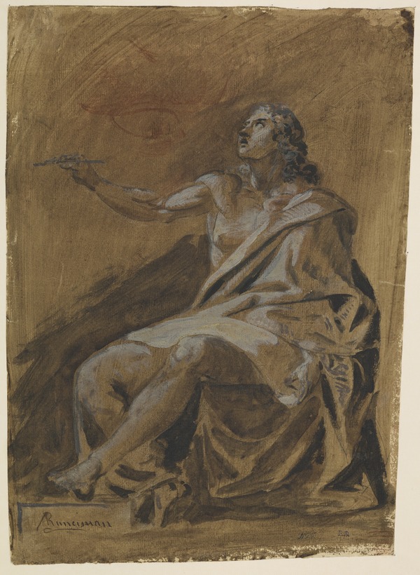 An Allegorical Figure Representing 'Painting' [Verso: Achilles and ...