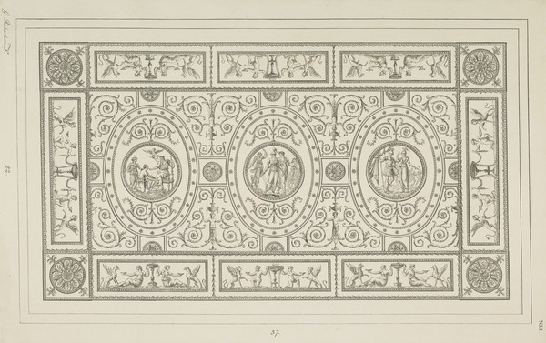 Plate XLI from 'A Book of Ceilings Composed in the Stile of the Antique ...