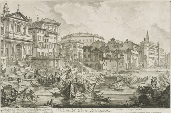 Vedute di Roma: View of the Port of the Ripetta by Giovanni Battista ...