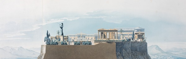 Perspective of the Principal View of the Royal Palace on the Acropolis: Section Through Line A.B ...