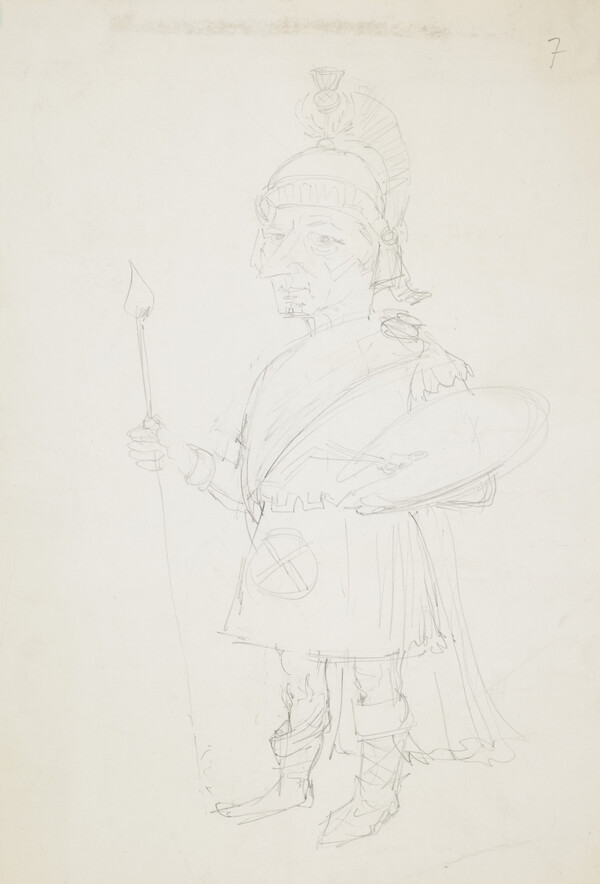 Emilio Coia (1911 - 1997), Artist. Self Portrait as a Roman Soldier ...