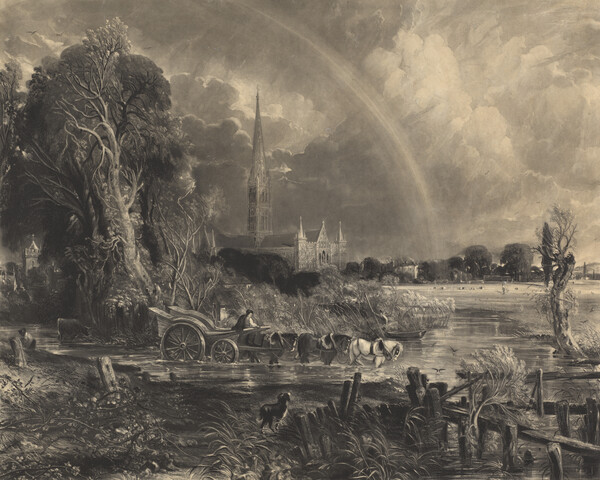 Salisbury Cathedral from the Meadows: The Rainbow by David Lucas ...