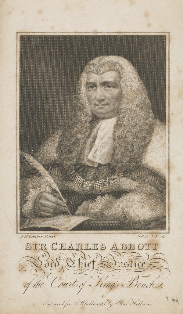 Charles Abbott, 1st Baron Tenterden, 1762 - 1832. Lord Chief Justice of ...