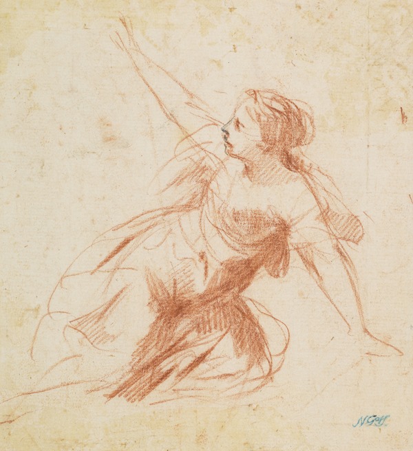A Crouching Female Figure with Uplifted Right Arm by Francesco ...