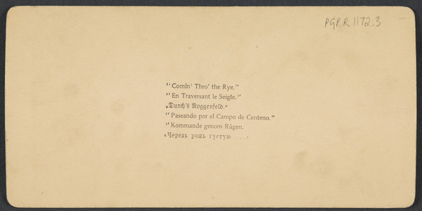 "Gin a body meet a body comin' thro'the rye; Gin a body kiss a body ...