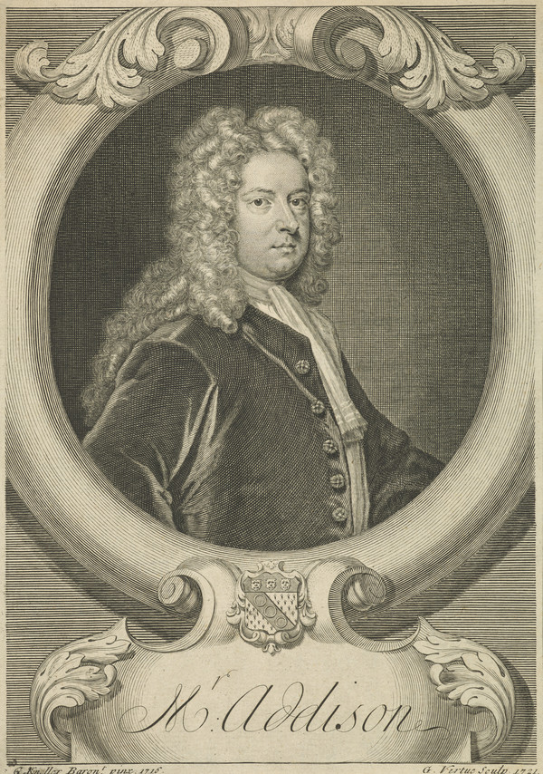 Joseph Addison, 1672 - 1719. Author and statesman by George Vertue ...