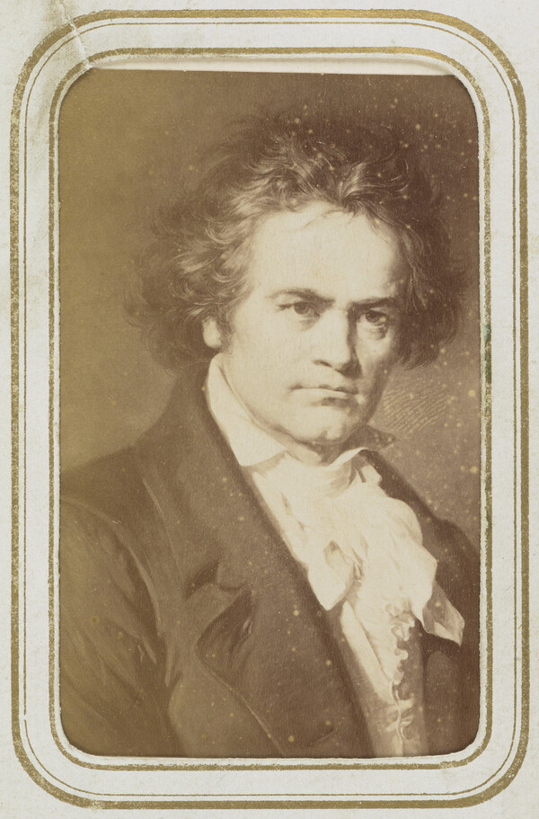 Photographic copy of painting depicting composer Ludwig van Beethoven ...