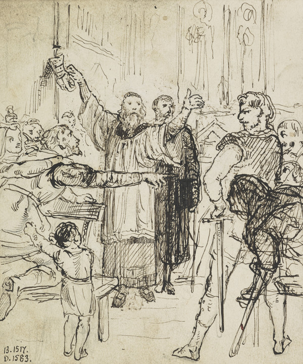 Study for the Painting 'Bernard Gilpin Taking Down the Glove in ...