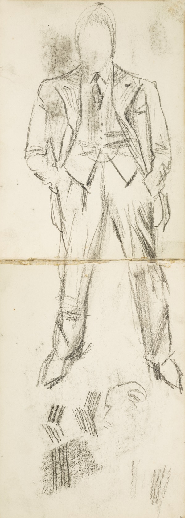 Sketch of a man in a suit, hands in pockets by Emilio Coia | National ...