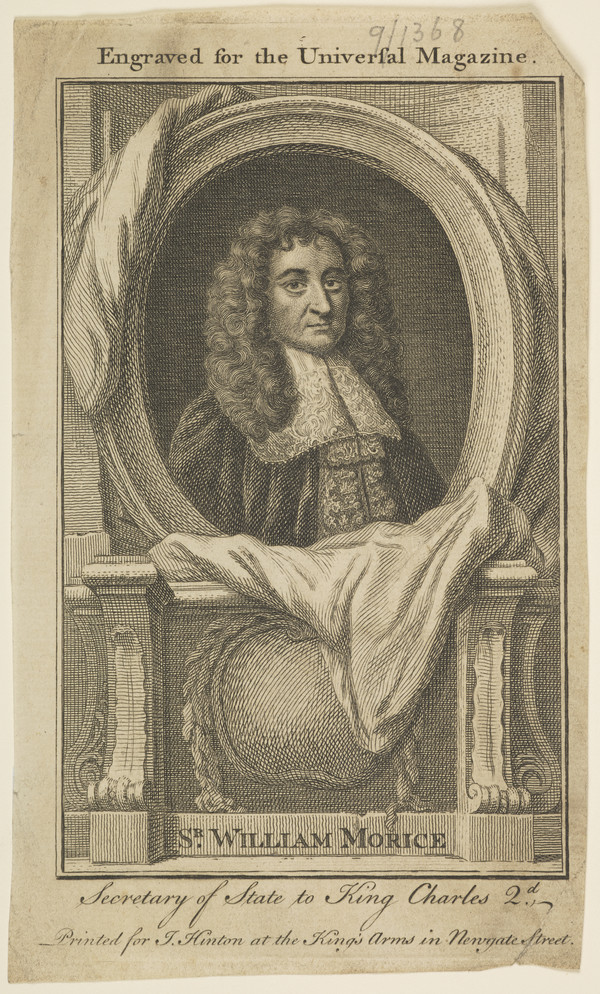 Sir William Morice, 1602 - 1676. Secretary of State to Charles II ...