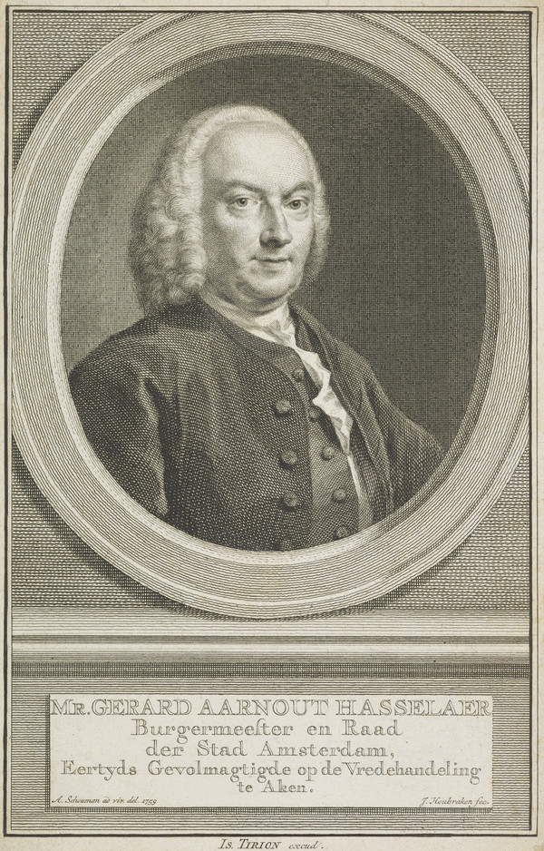 Gerard Aarmont (Arnout) Hasselaer, 1698 - 1766. Burgomaster and ...