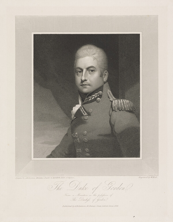 George Gordon, 5th Duke of Gordon, 1770 - 1836. General by William Holl ...