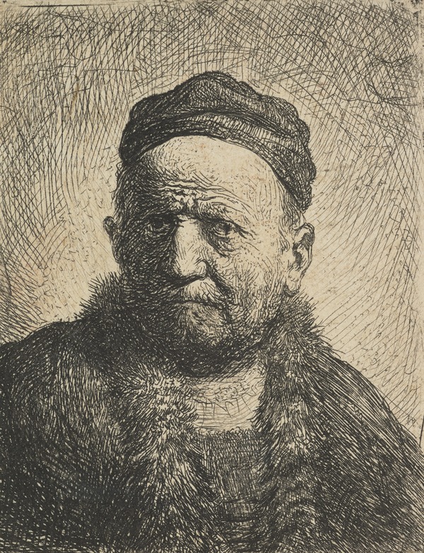 Man Wearing a Close Cap: Bust (the Artist's Father ?) by Rembrandt ...
