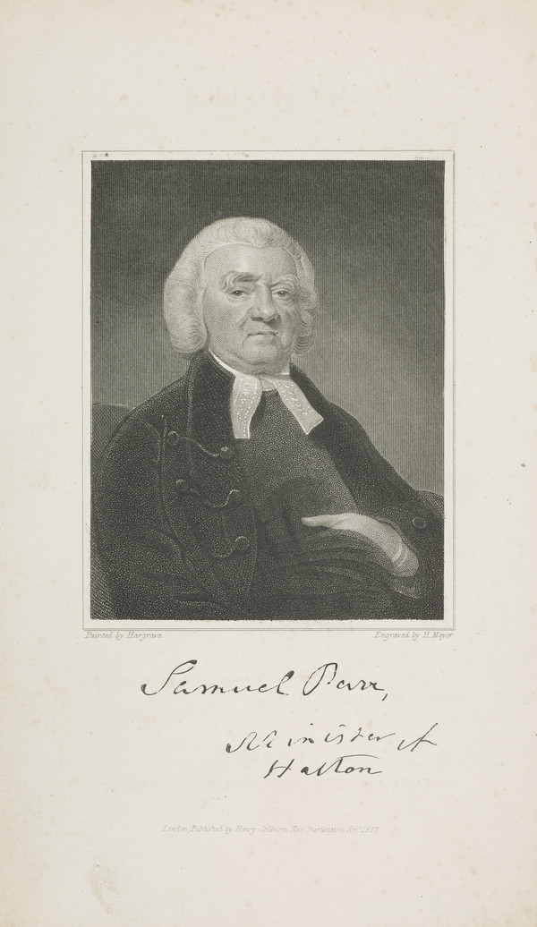 Rev. Samuel Parr, 1747 - 1825. Scholar, critic and Whig politician by H ...