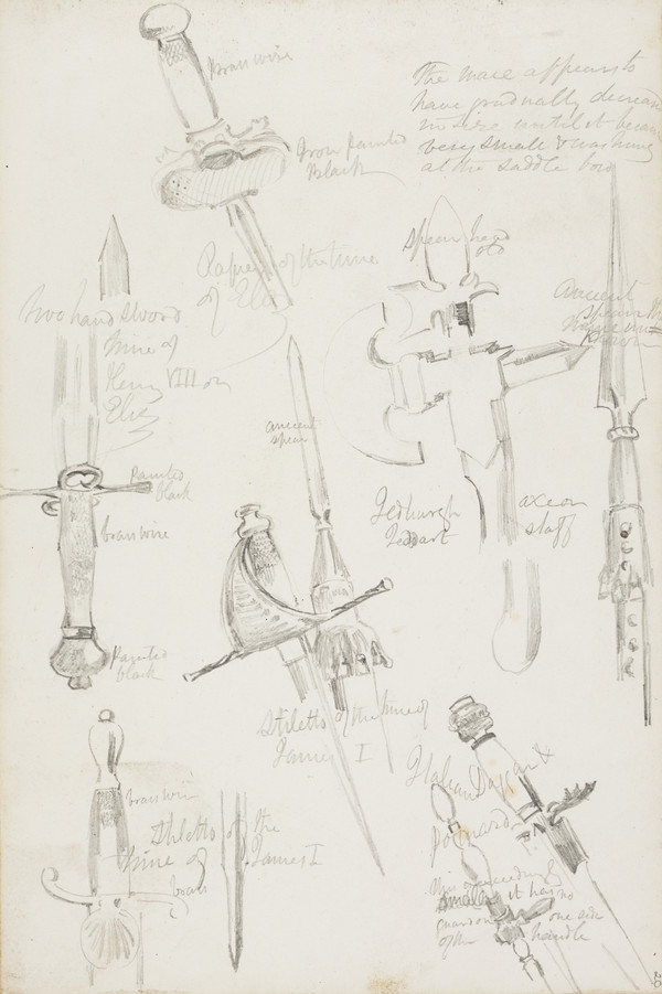 Detailed Drawing of Swords and Pike by David Scott | National Galleries ...