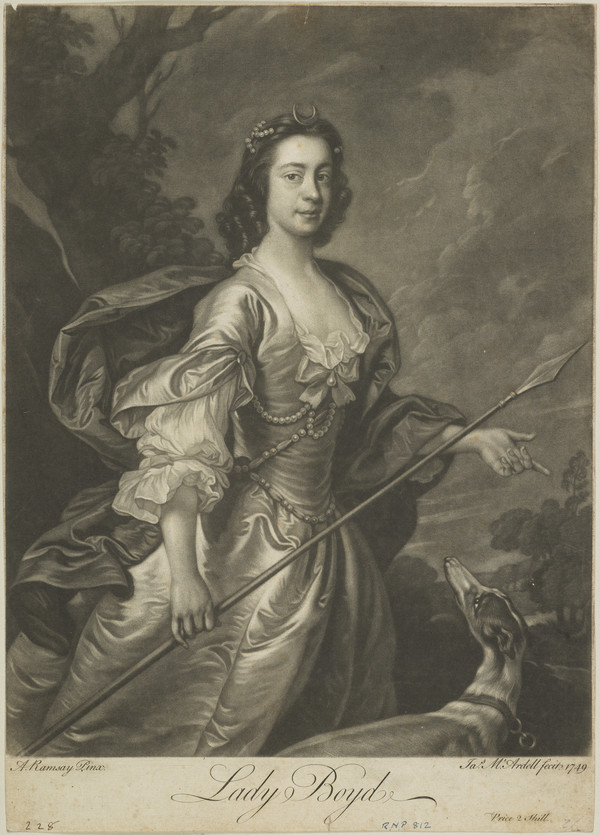 Lady Boyd as Diana by James McArdell | National Galleries of Scotland