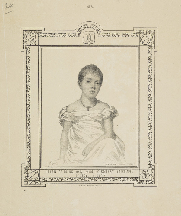 Helen Stirling, 1808 - 1822. Daughter of Robert Stirling by Schenck and ...