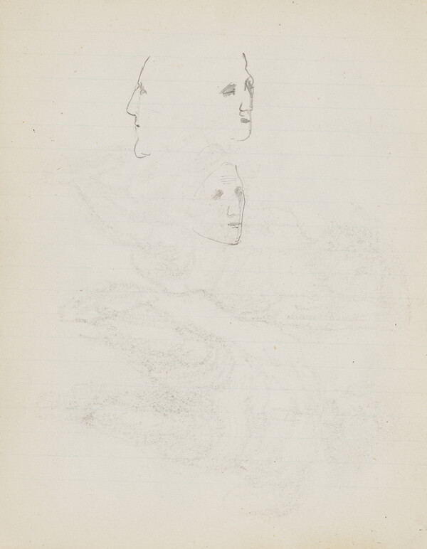 Unfinished sketches of three faces by George Wilson | National ...