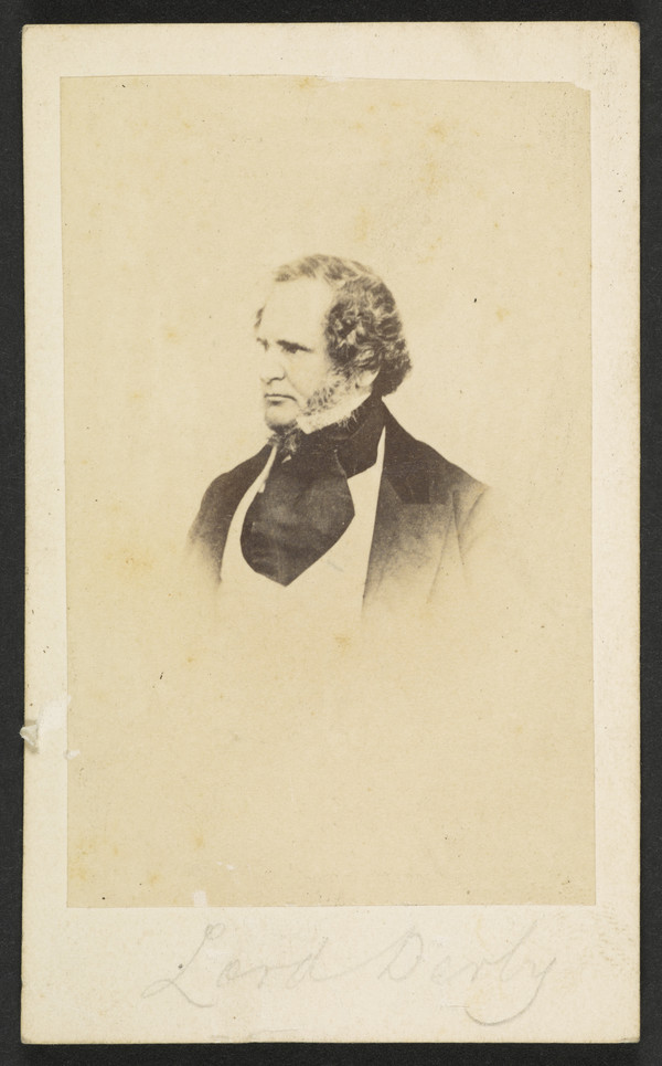 Edward Stanley, 14th Earl of Derby, 1799 - 1869. Prime Minister by ...
