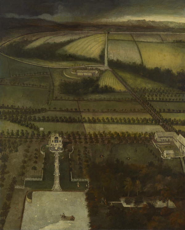 Yester House (View of the policies, including the canal and cascades ...