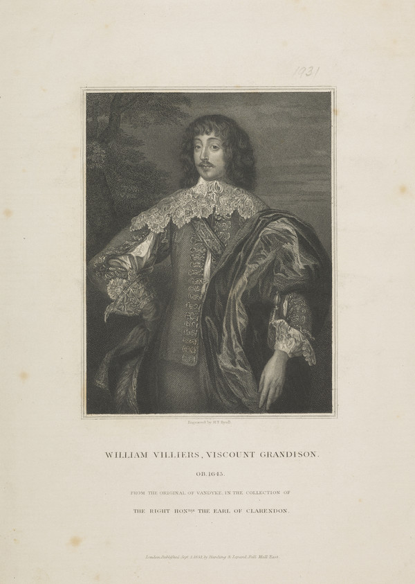 William Villiers, 2nd Viscount Grandison, d. 1643. Father of Barbara ...