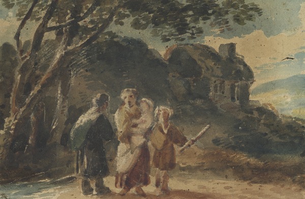 Figures near a Cottage by William Ralston | National Galleries of Scotland