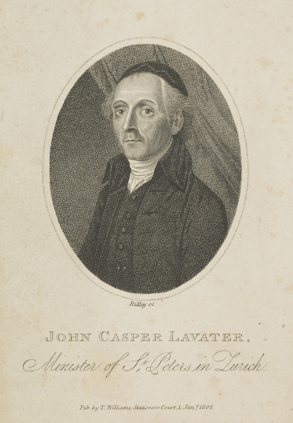 John Casper Lavater, 1741 - 1801. Swiss minister and poet by Ridley ...