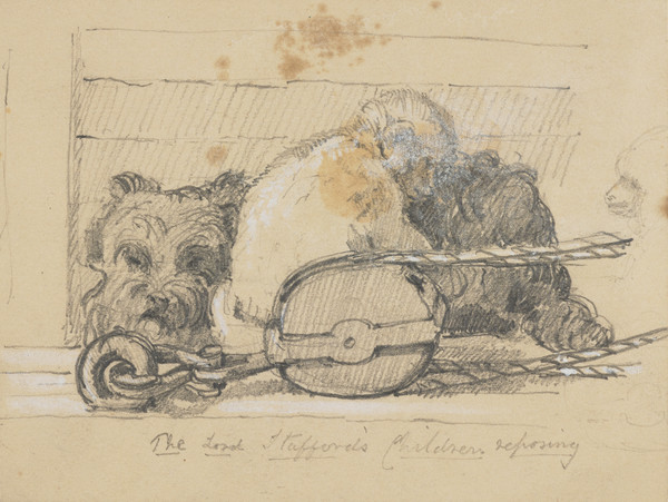 'The Lord Stafford's Children Reposing' - A Monkey and Dog Asleep by ...