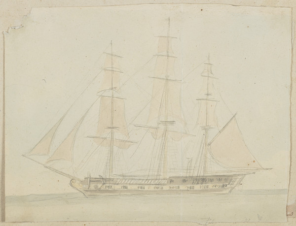 A Three-Masted Warship by Sir John James Stuart | National Galleries of ...