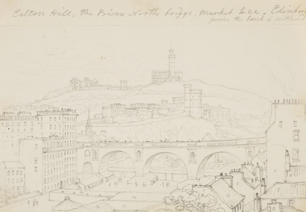 North Bridge, Calton Hill etc. from the Bank of Scotland by Thomas ...