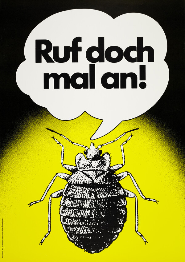 Satirical poster: Give me a ring sometime (Ruf doch mal an) by Klaus ...